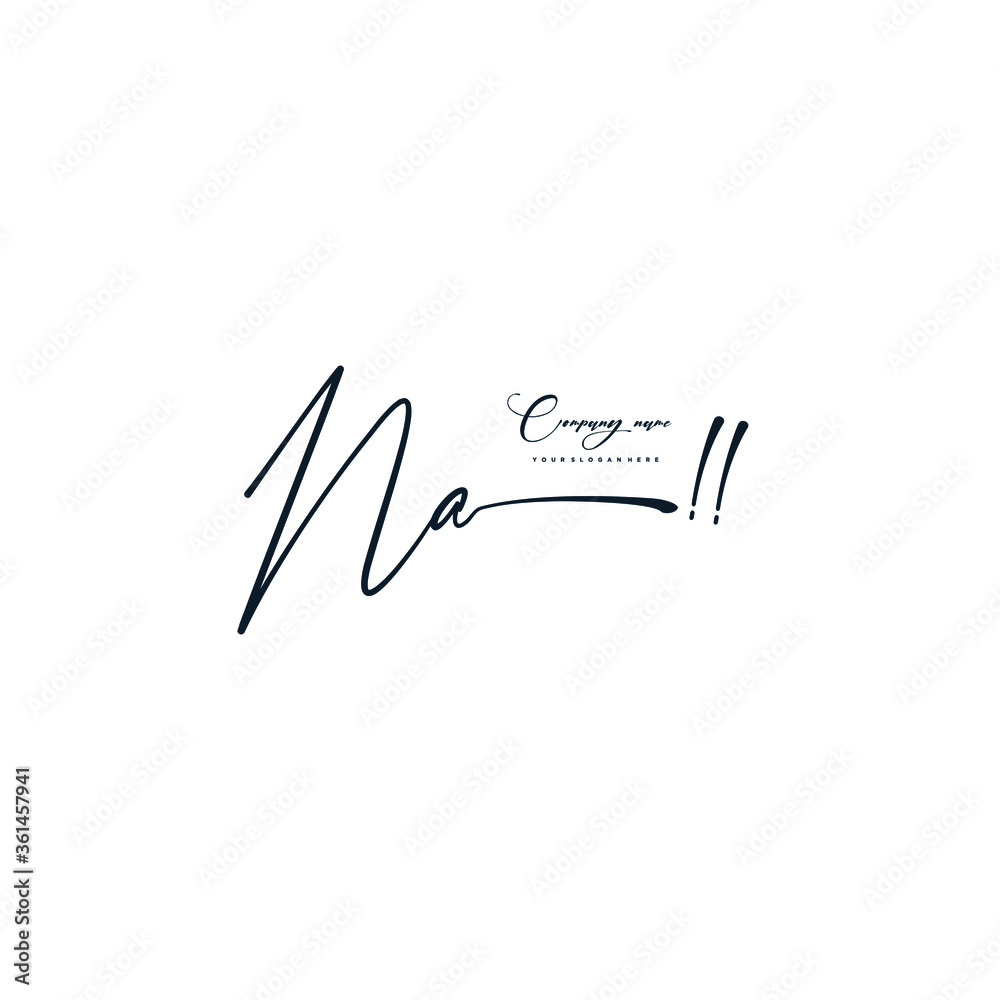 NA initials signature logo. Handwriting logo vector templates. Hand ...