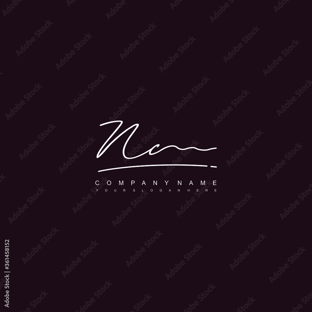 NC initials signature logo. Handwriting logo vector templates. Hand ...