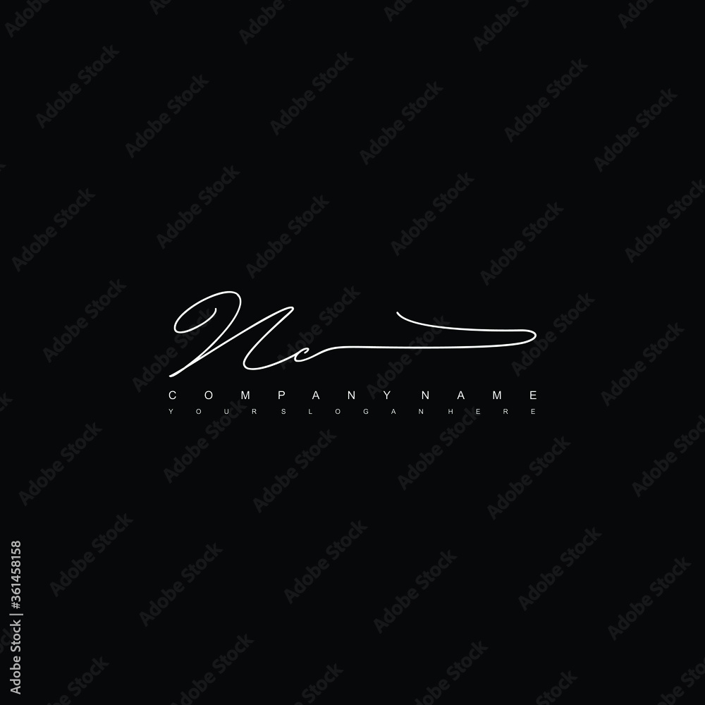 NC initials signature logo. Handwriting logo vector templates. Hand ...