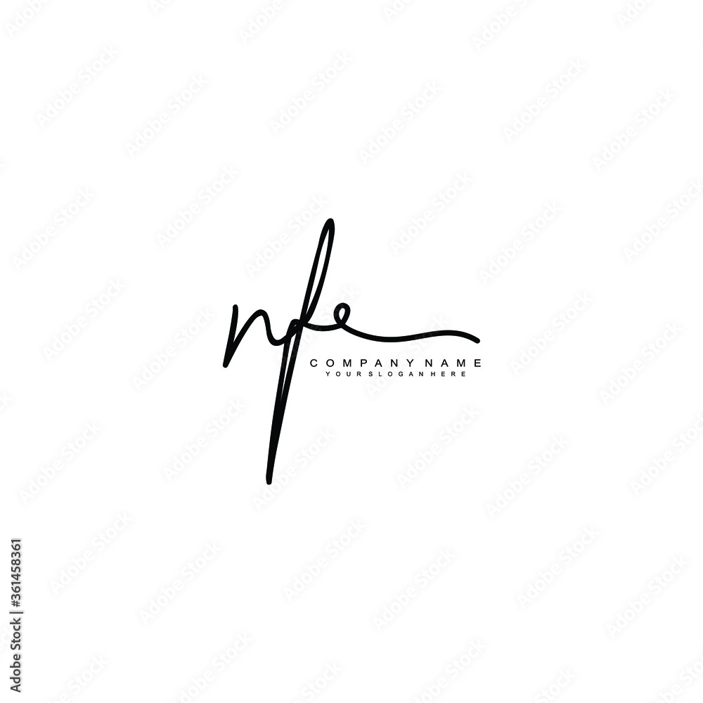 NF initials signature logo. Handwriting logo vector templates. Hand ...