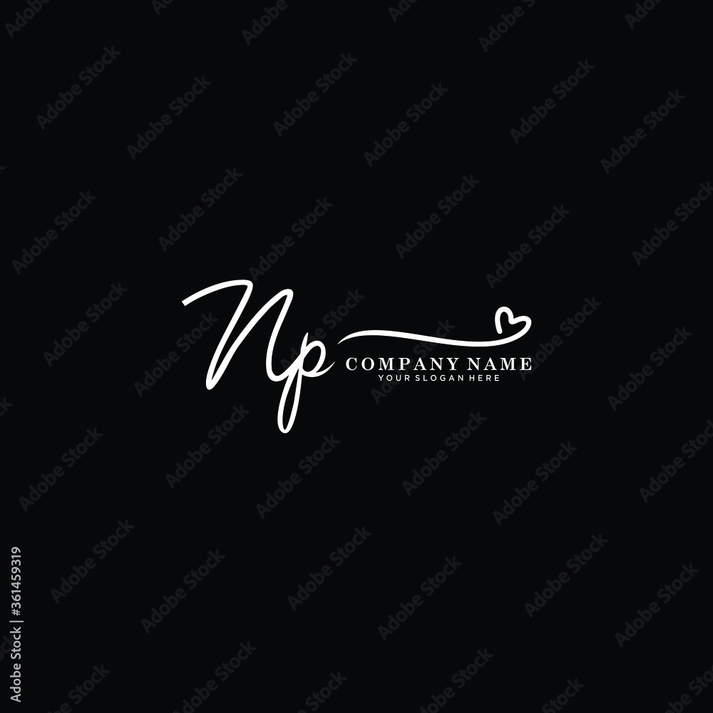 NP initials signature logo. Handwriting logo vector templates. Hand ...