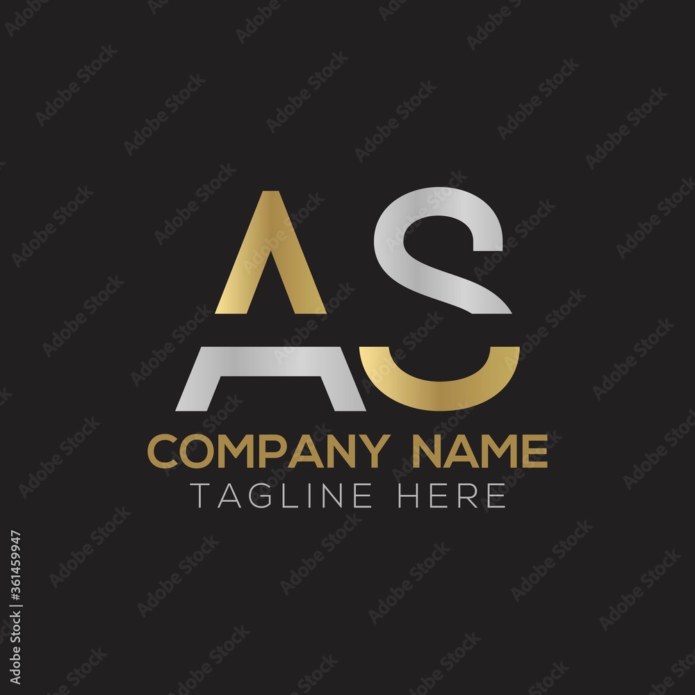 Initial AS Letter Logo Design Modern Business Typography Vector ...