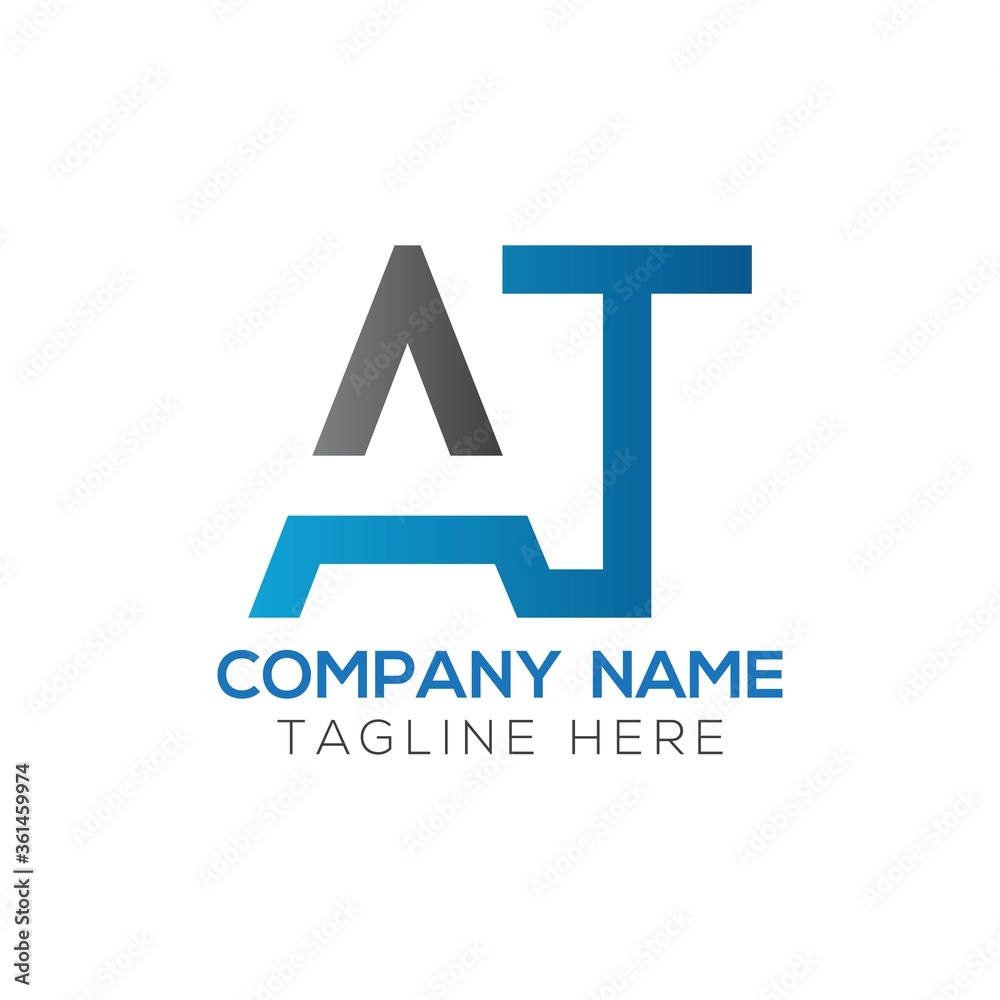 Initial AT Letter Logo Design Modern Business Typography Vector ...