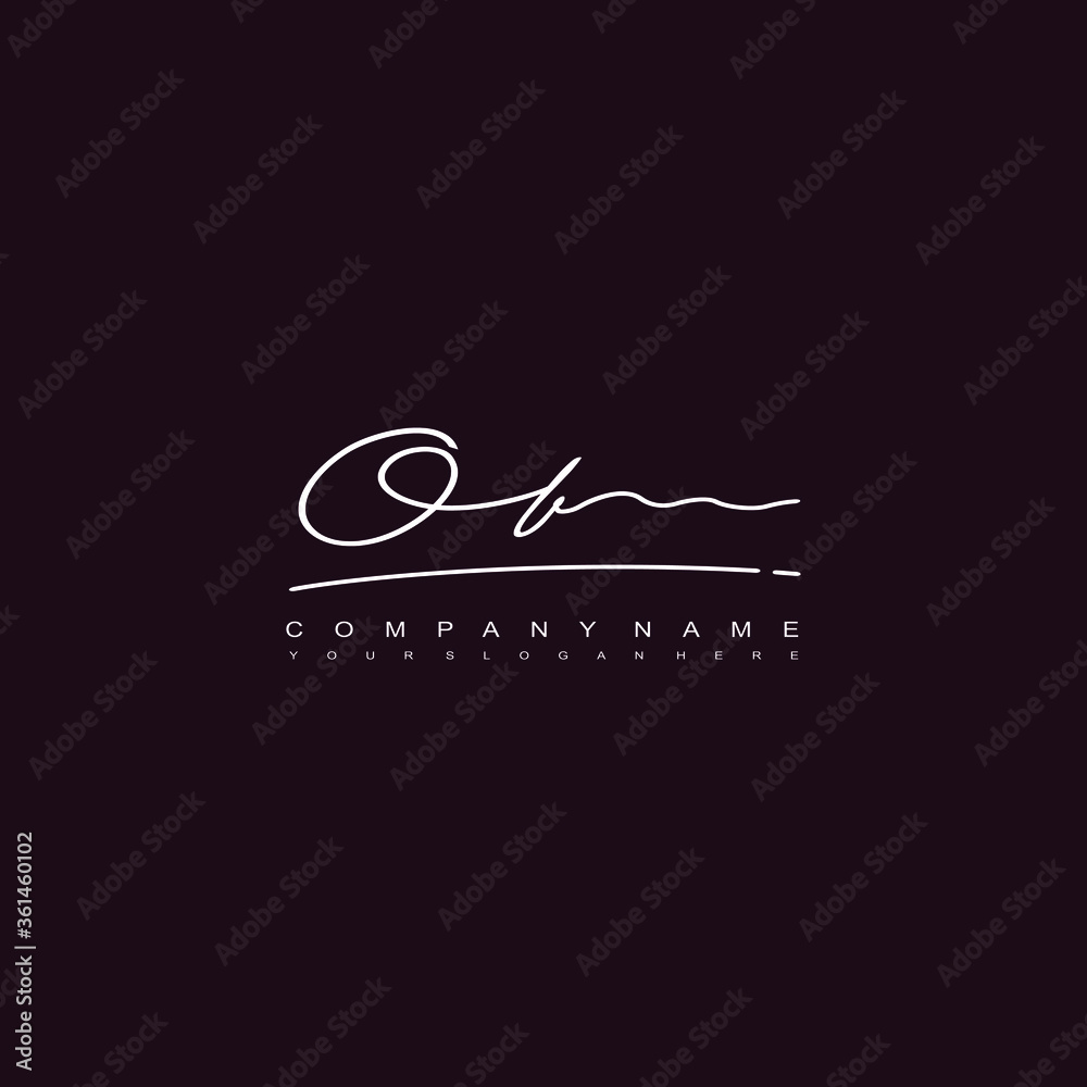 OB initials signature logo. Handwriting logo vector templates. Hand ...