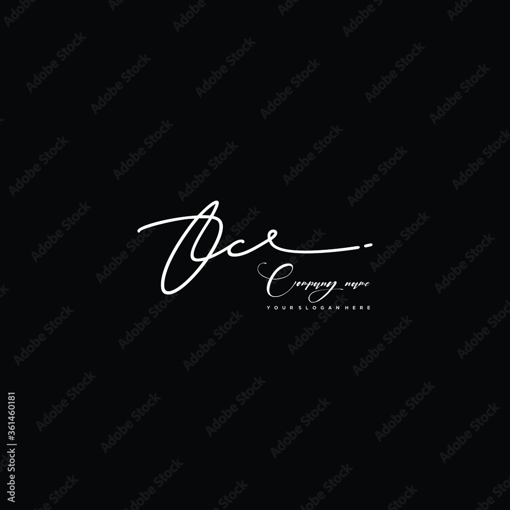 OC initials signature logo. Handwriting logo vector templates. Hand ...