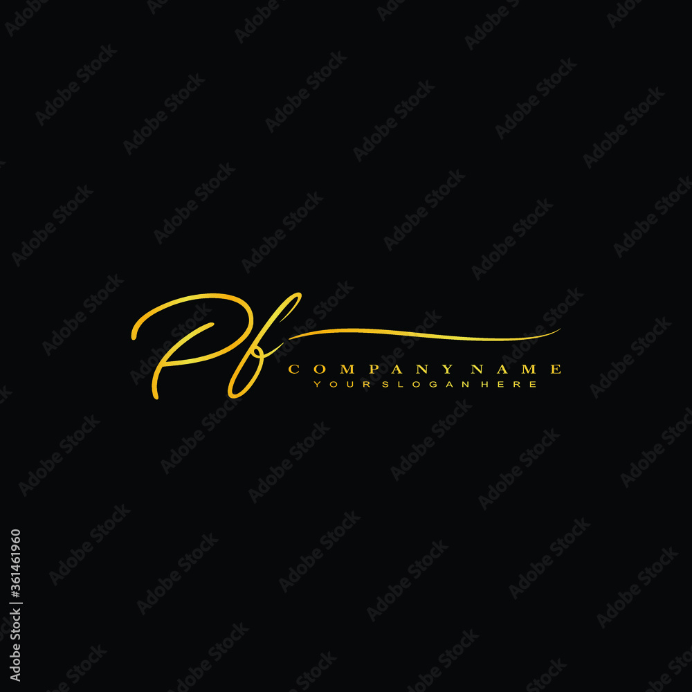 PF initials signature logo. Handwriting logo vector templates. Hand ...