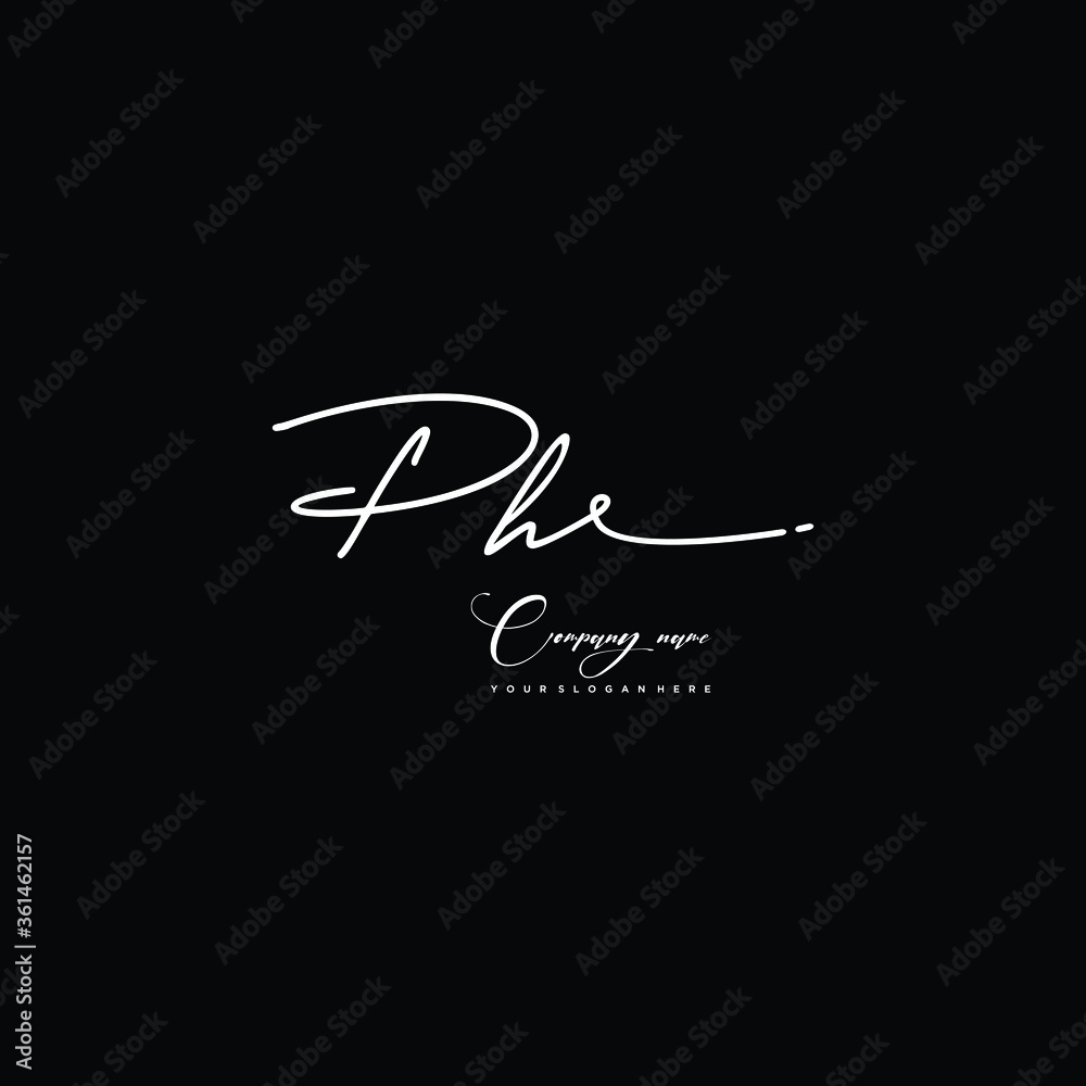 PH initials signature logo. Handwriting logo vector templates. Hand ...