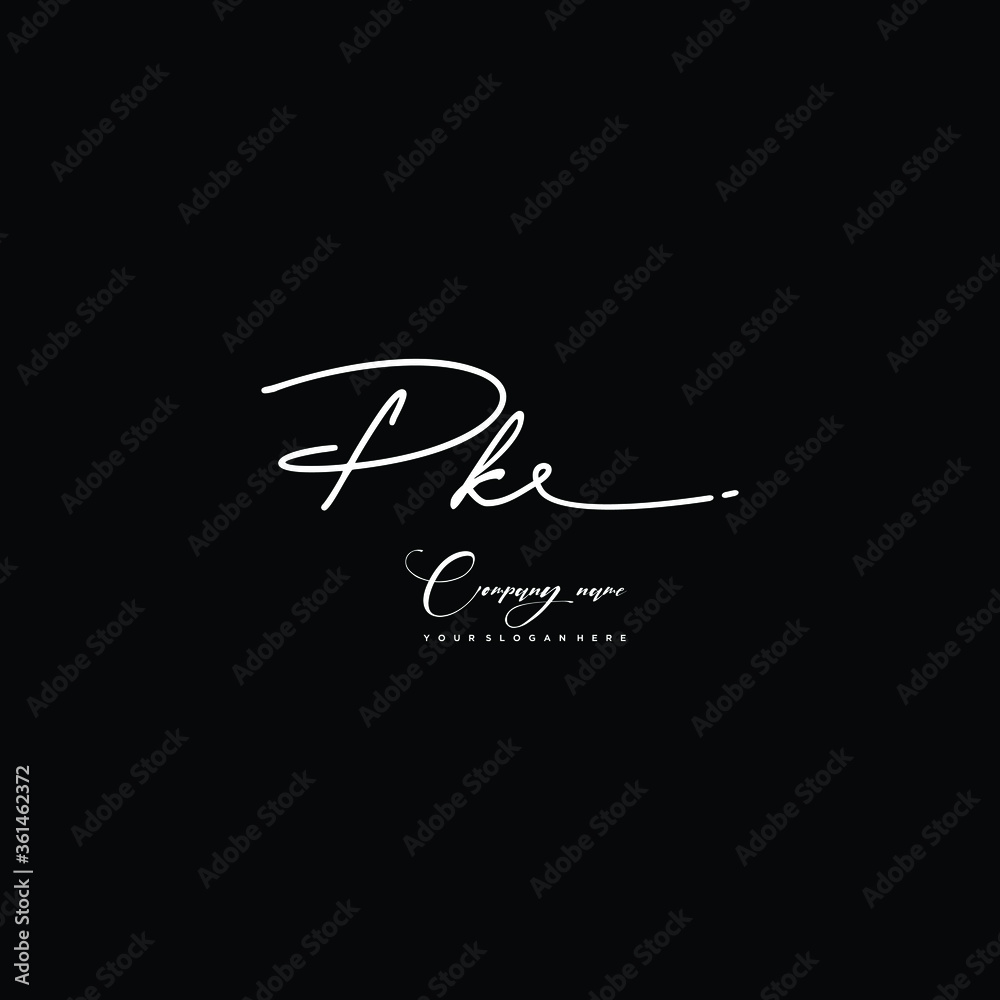 PK initials signature logo. Handwriting logo vector templates. Hand ...