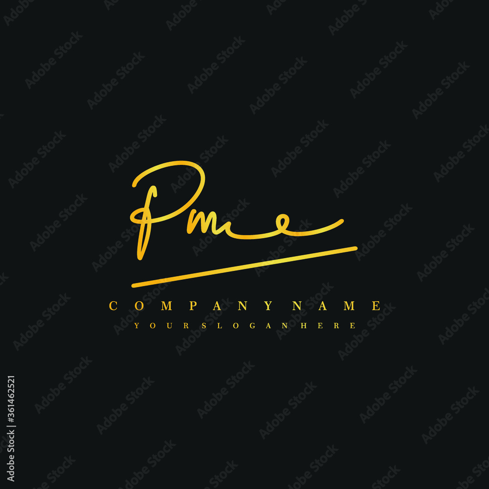 PM initials signature logo. Handwriting logo vector templates. Hand ...