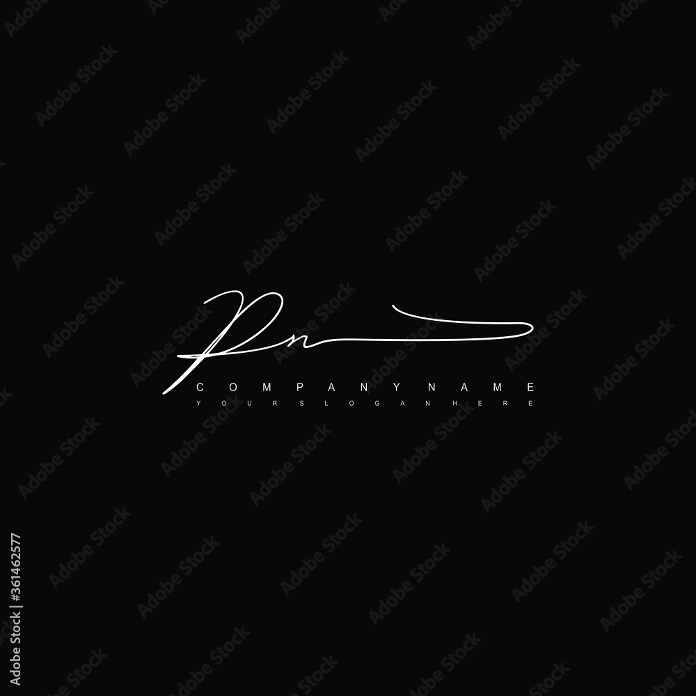 PN initials signature logo. Handwriting logo vector templates. Hand ...