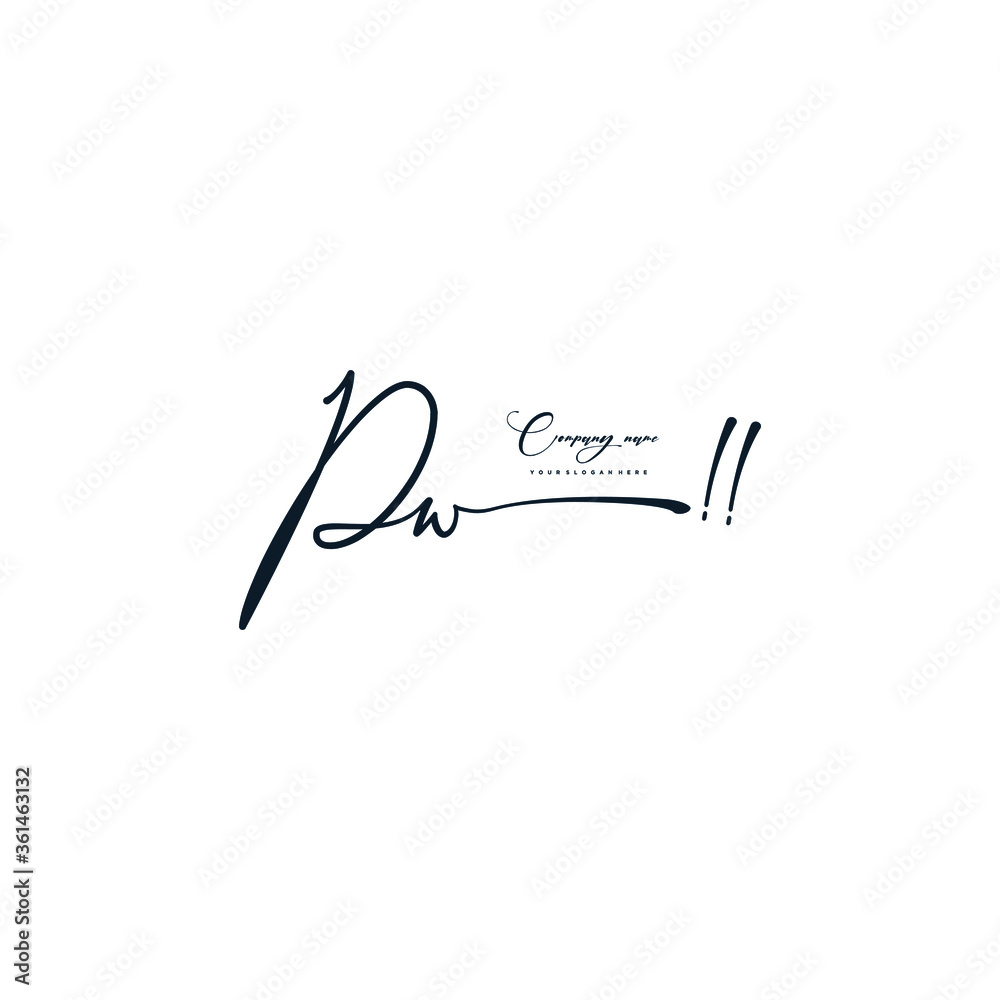 PW initials signature logo. Handwriting logo vector templates. Hand ...