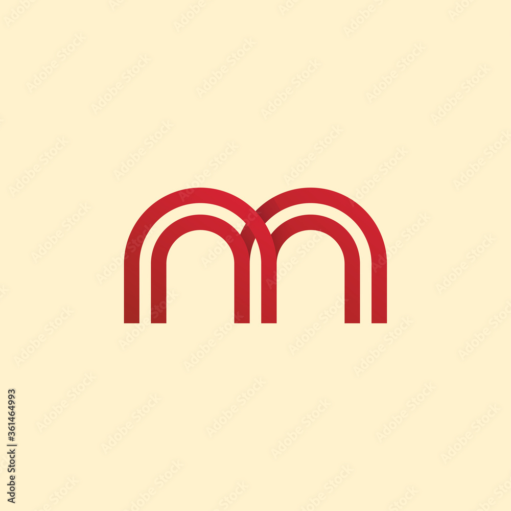 letter m logo vector with modern style using red color Stock Vector ...