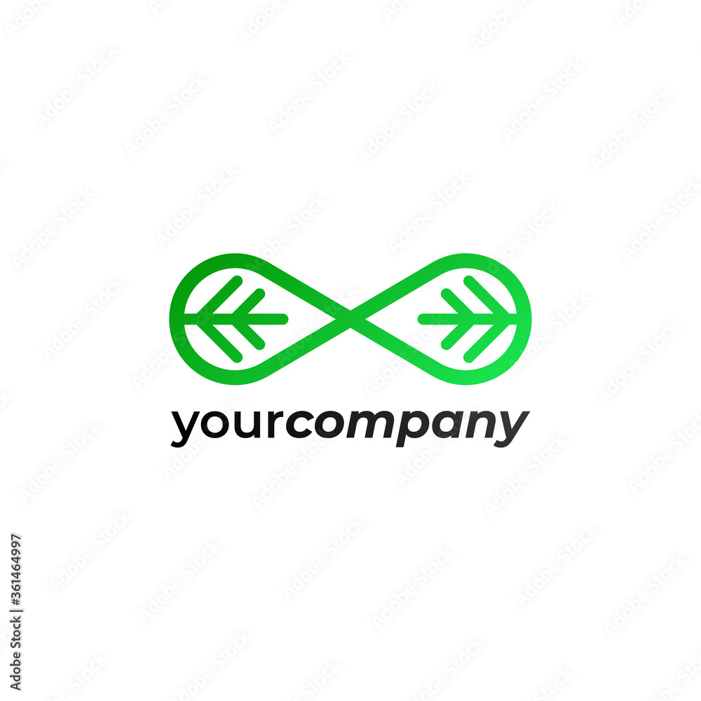 infinity leaf or double leaf icon sign symbol logo design template for ...