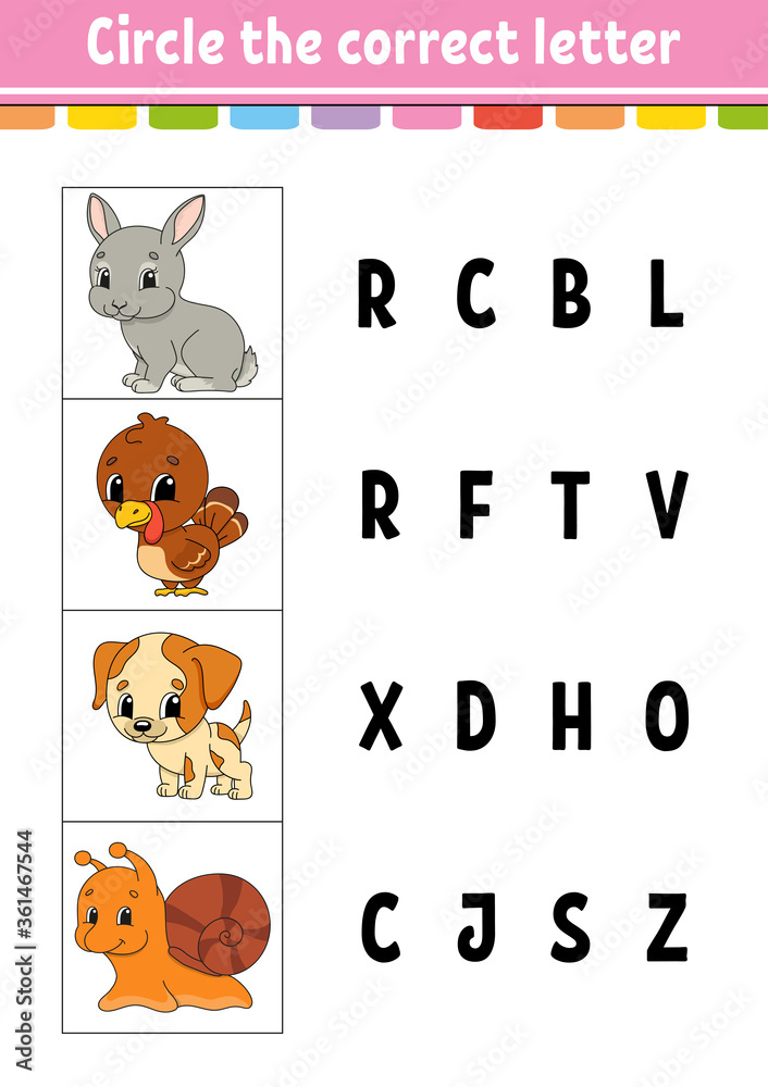 Circle the correct letter. Education developing worksheet. Learning ...