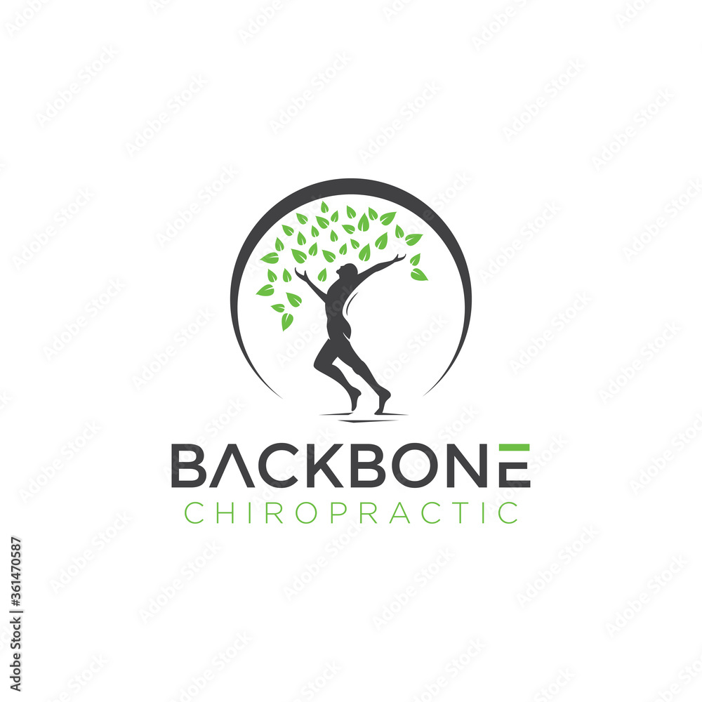 backbone logo, attractive tree human vector Stock Vector | Adobe Stock