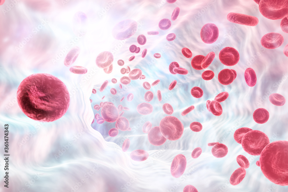 Blood cells background. 3d illustration. Stock Illustration | Adobe Stock