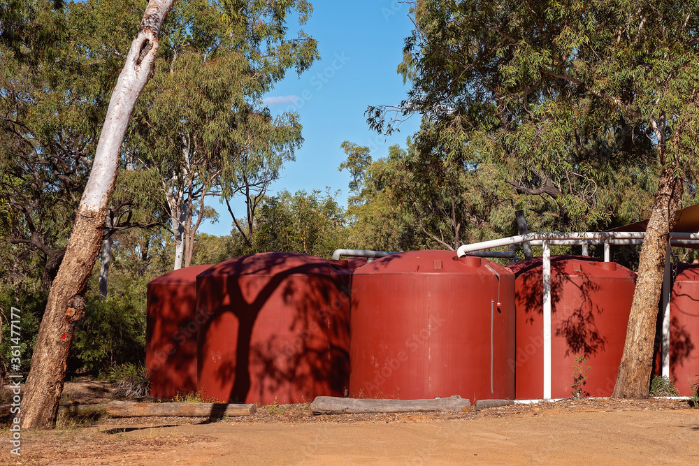 Large Water Tanks For Outback Water Storage Stock Photo | Adobe Stock