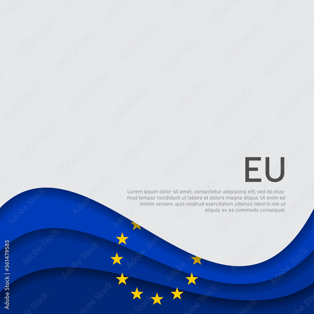 Vetor de Cover, banner in the colors of the European Union. Background ...