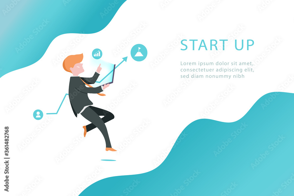 Business man with growth curve of money, investment for successful ...