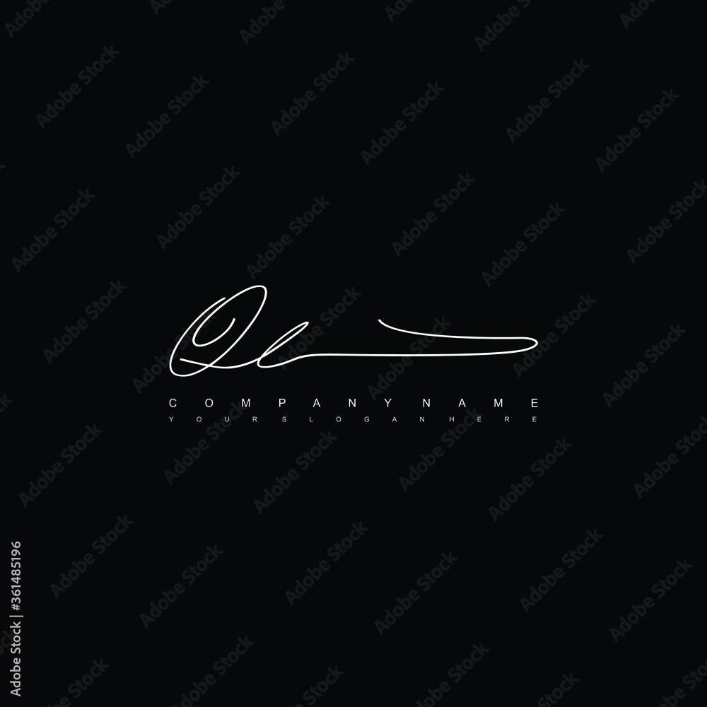 QL initials signature logo. Handwriting logo vector templates. Hand ...