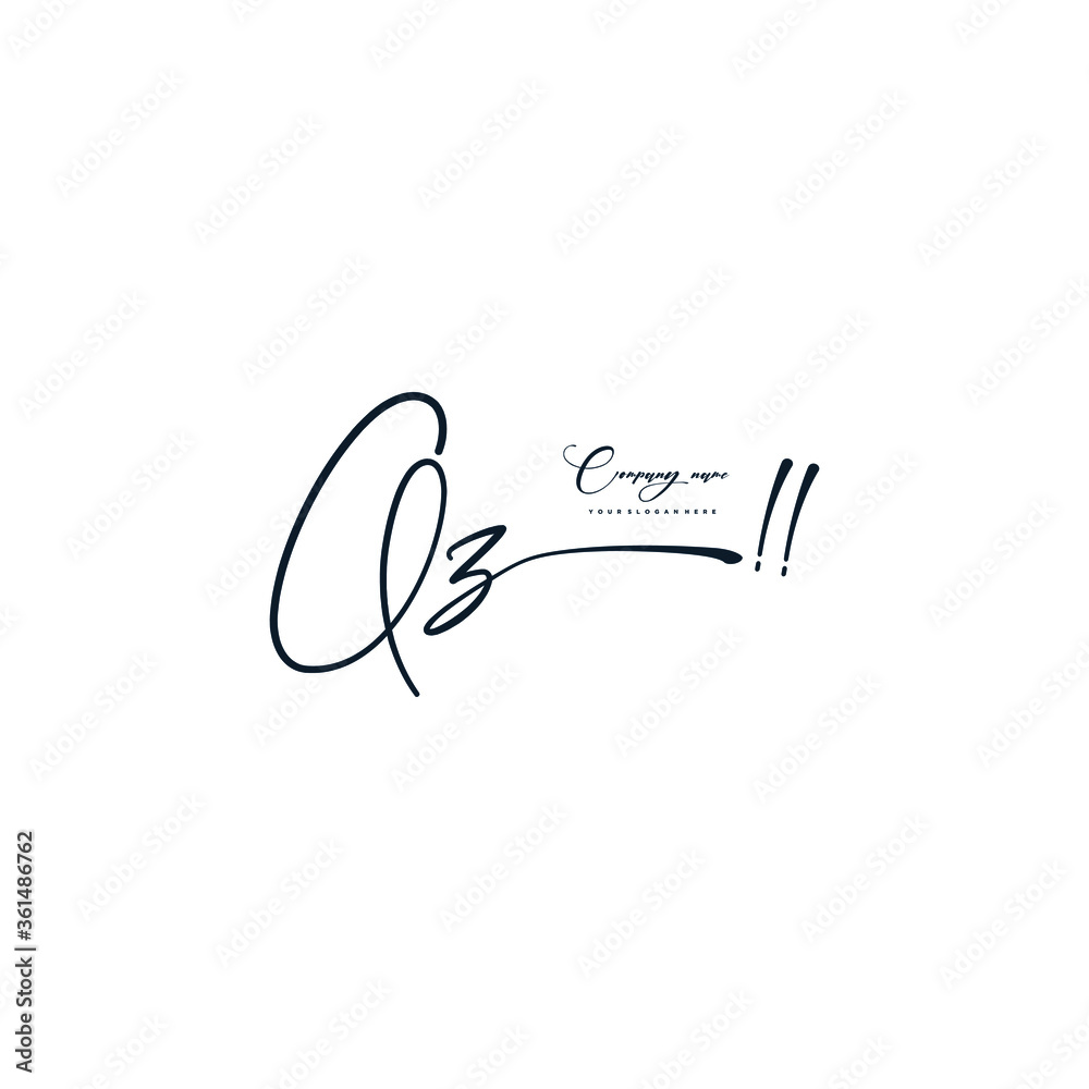 QZ initials signature logo. Handwriting logo vector templates. Hand ...