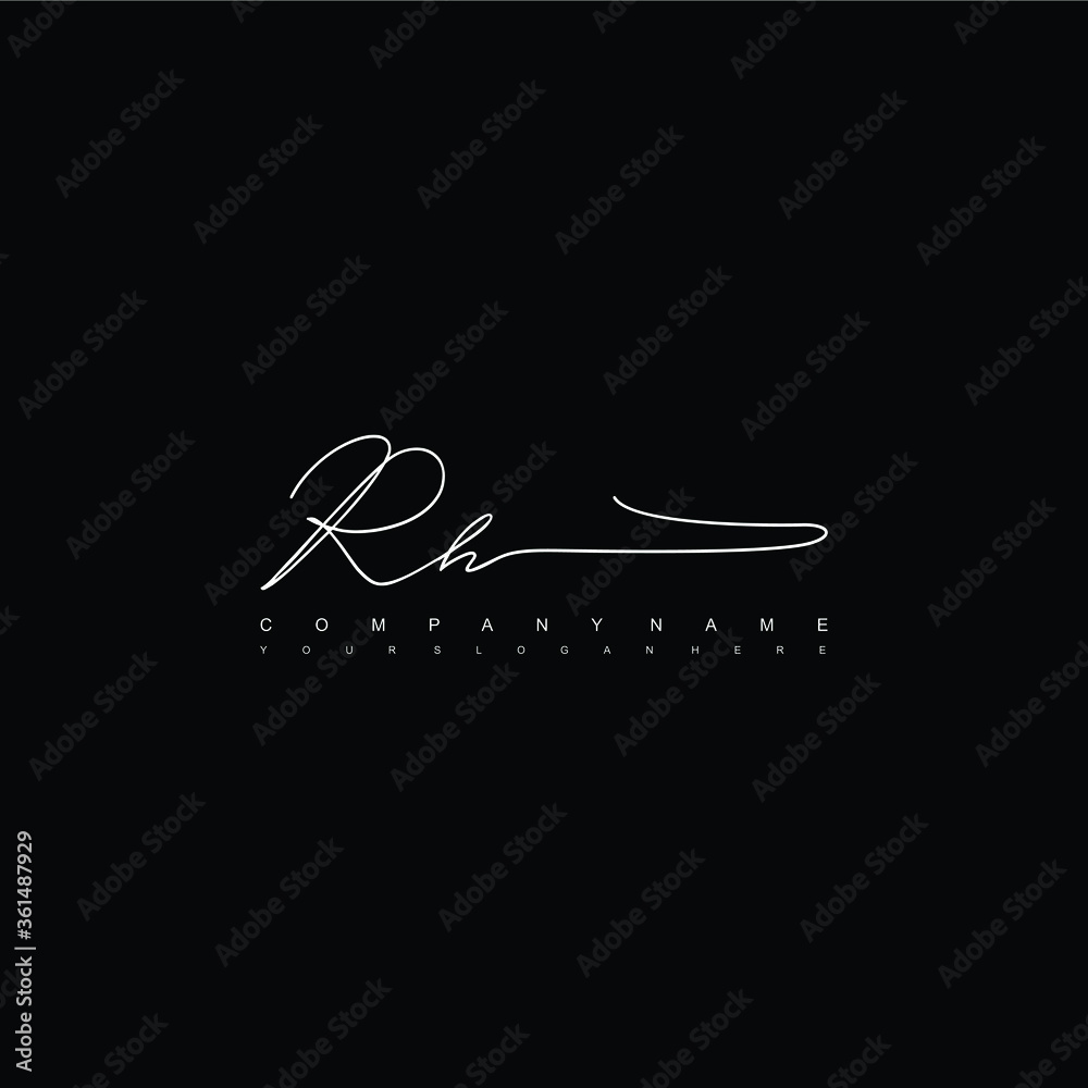 RH initials signature logo. Handwriting logo vector templates. Hand ...