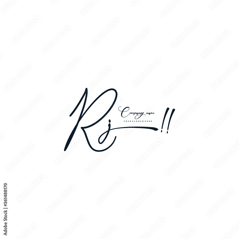 RJ initials signature logo. Handwriting logo vector templates. Hand ...