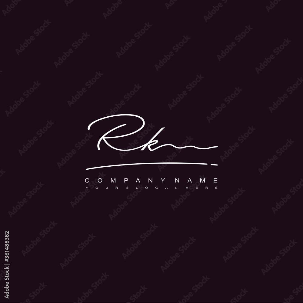 RK initials signature logo. Handwriting logo vector templates. Hand ...