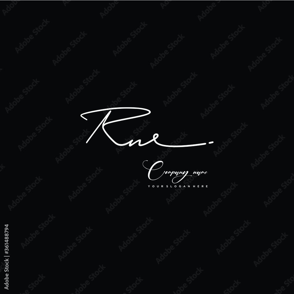RN initials signature logo. Handwriting logo vector templates. Hand ...