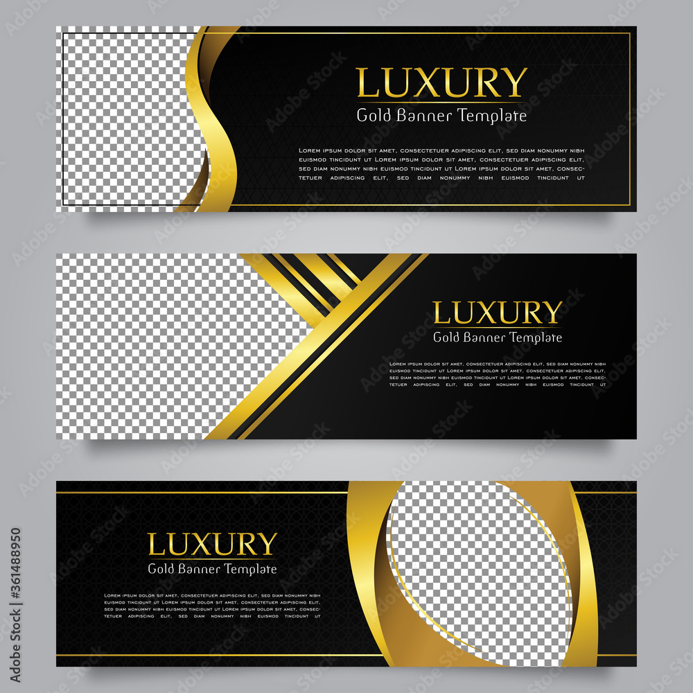Collection of Luxury Modern Banner Design Templates. Gold Banner ...