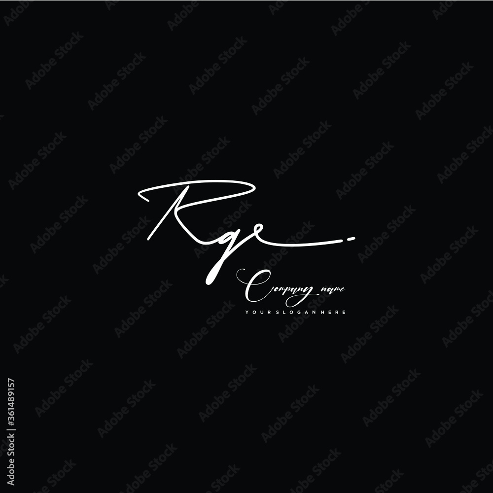 RQ initials signature logo. Handwriting logo vector templates. Hand ...
