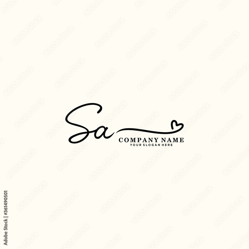 SA initials signature logo. Handwriting logo vector templates. Hand ...