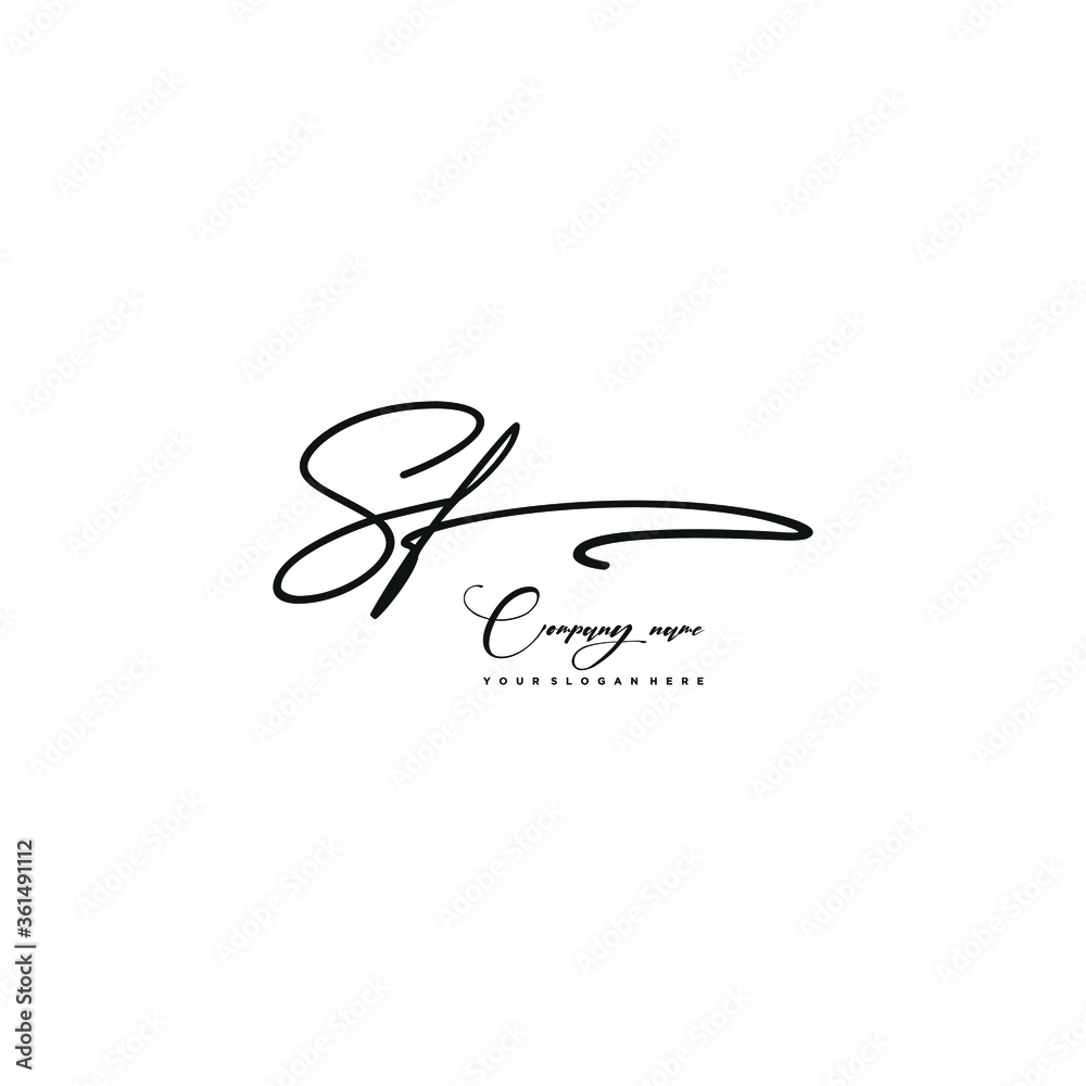 SF initials signature logo. Handwriting logo vector templates. Hand ...