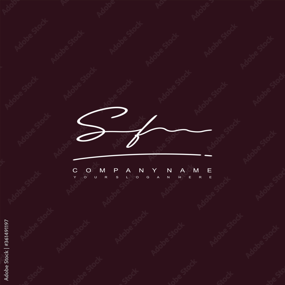 SF initials signature logo. Handwriting logo vector templates. Hand ...