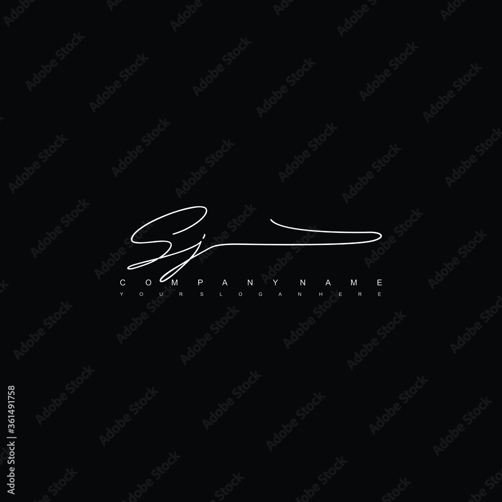 SJ initials signature logo. Handwriting logo vector templates. Hand ...