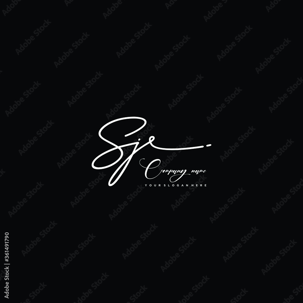 SJ initials signature logo. Handwriting logo vector templates. Hand ...