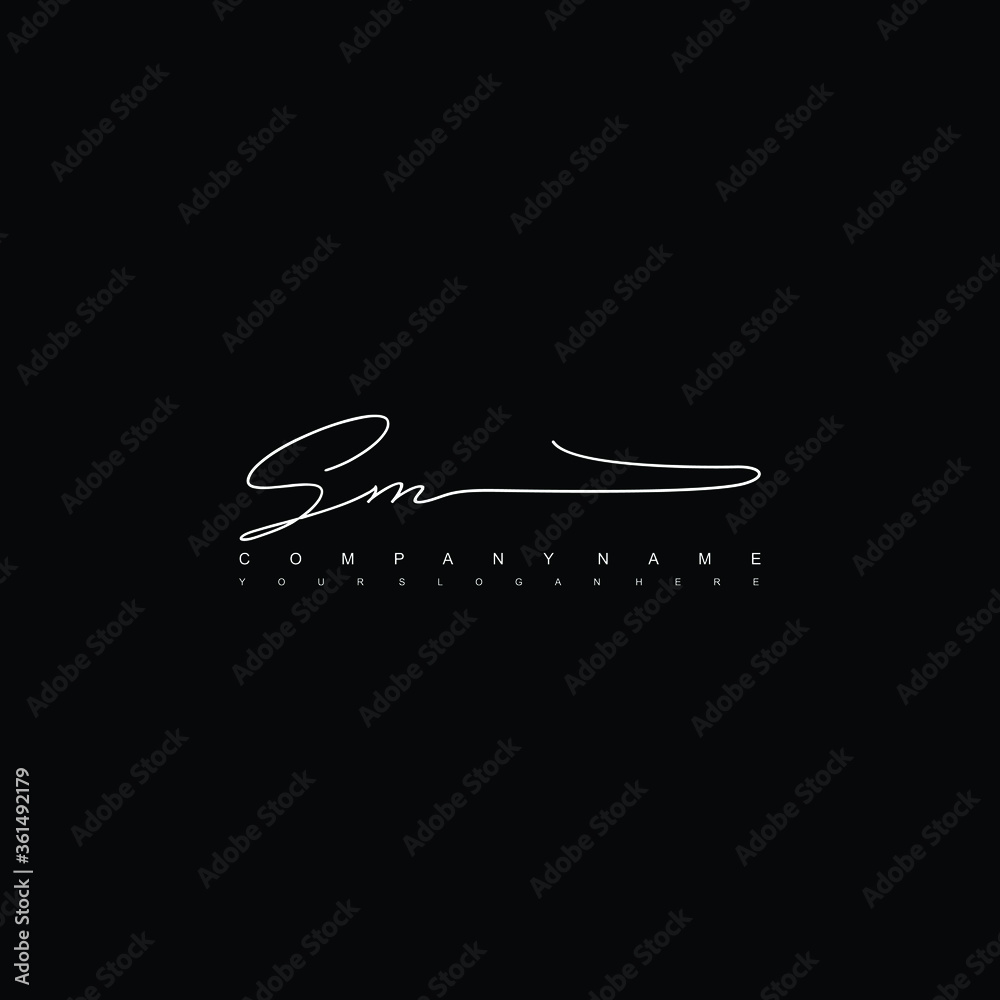 SM initials signature logo. Handwriting logo vector templates. Hand ...