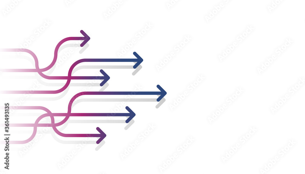 arrow direction for vision, business growth, teamwork leader and ...