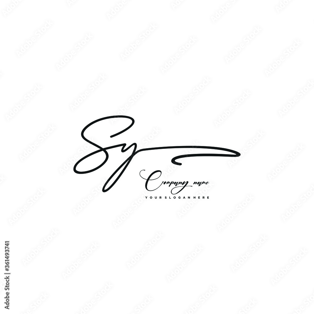 SY initials signature logo. Handwriting logo vector templates. Hand ...