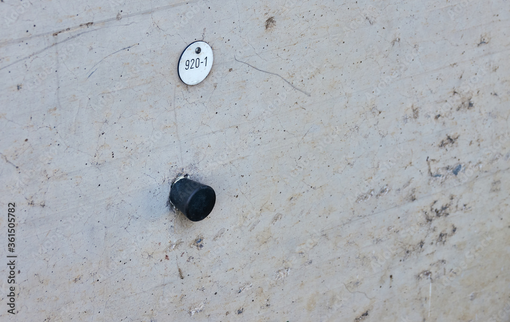 Foto Stock Black metal height bolt with the number 920-1 in the ...