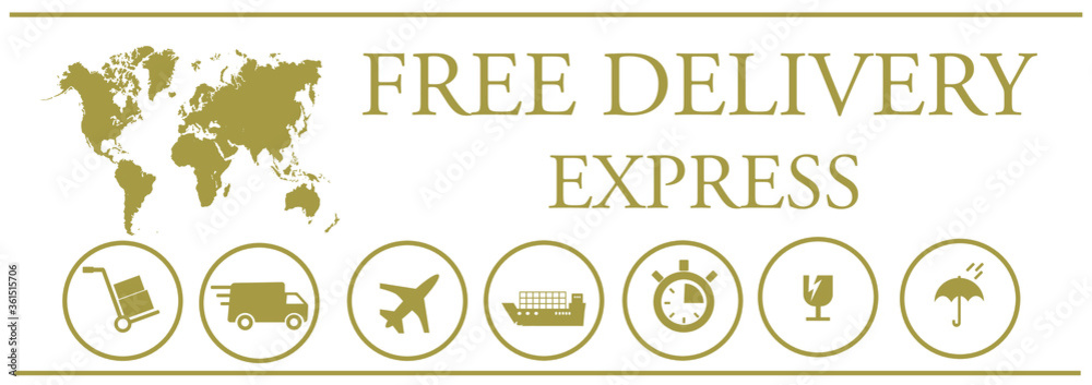 Shipping fast delivery truck symbol Free shipping symbol. Vector ...