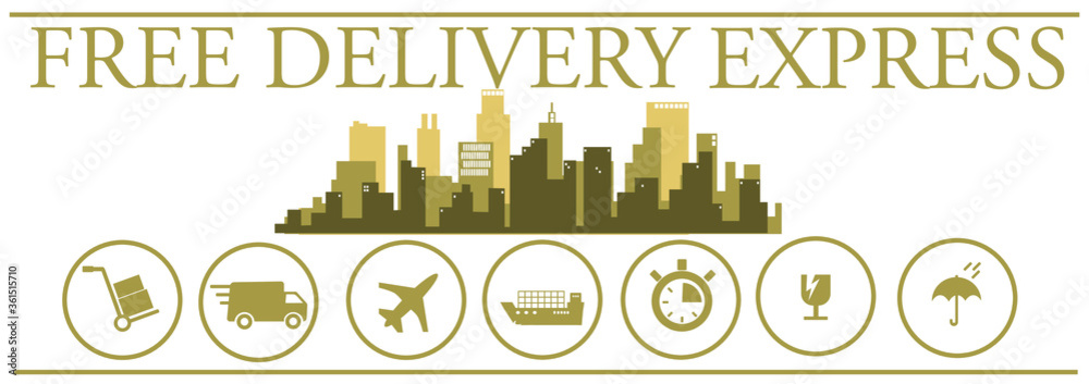 Shipping fast delivery truck symbol Free shipping symbol. Vector ...