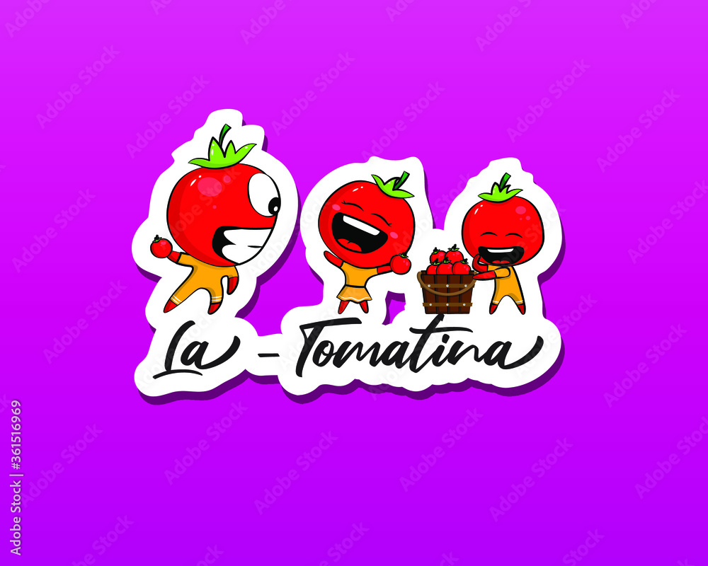 VECTOR ILLUSTRATION FOR SPAIN FESTIVAL LA TOMATINA , WRITTEN TEXT MEANS ...