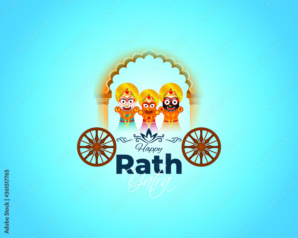 vector illustration for Indian festival Rath Yatra means Chariot ...