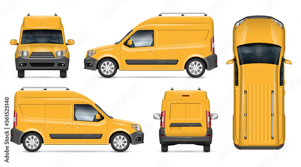 Delivery van vector mockup for vehicle branding, advertising, corporate ...