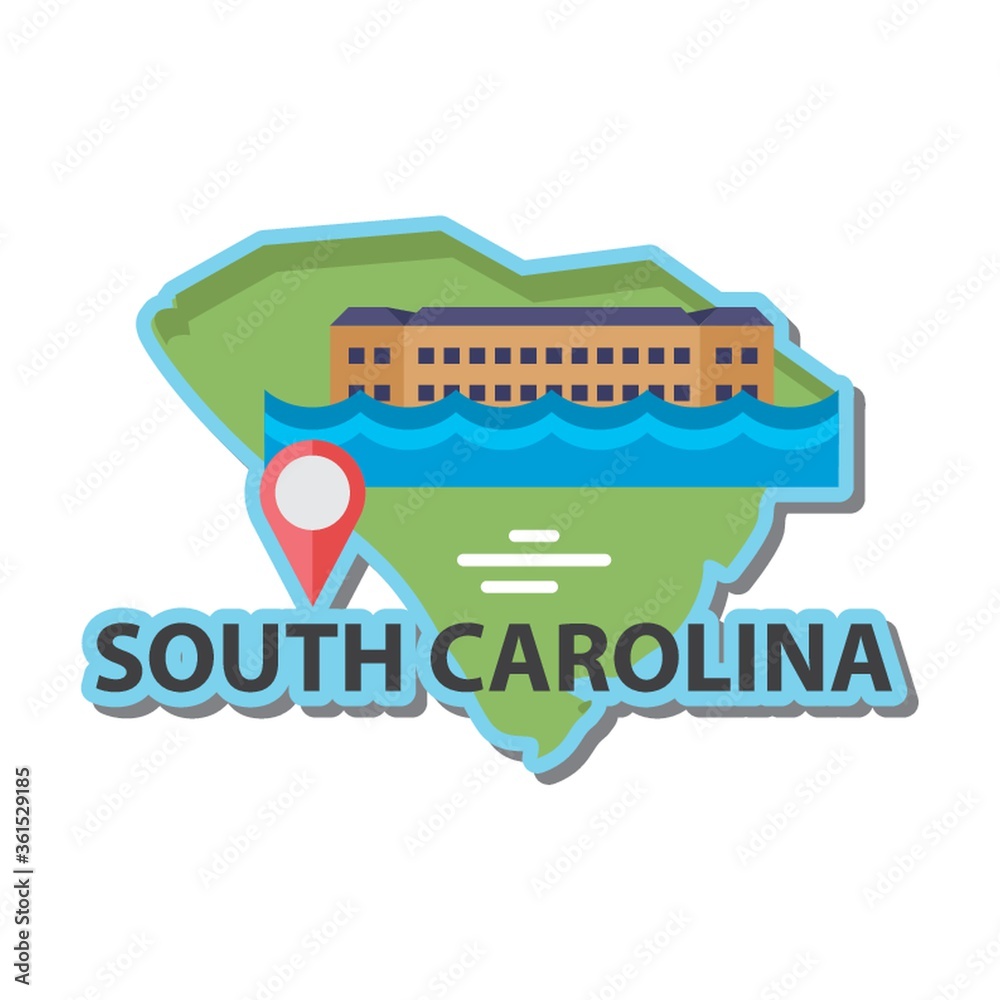 Map of south carolina state Stock Vector | Adobe Stock