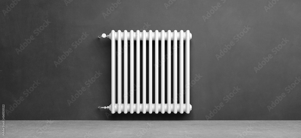 Poster classic radiator in front of background - 3D Illustration – Wall ...