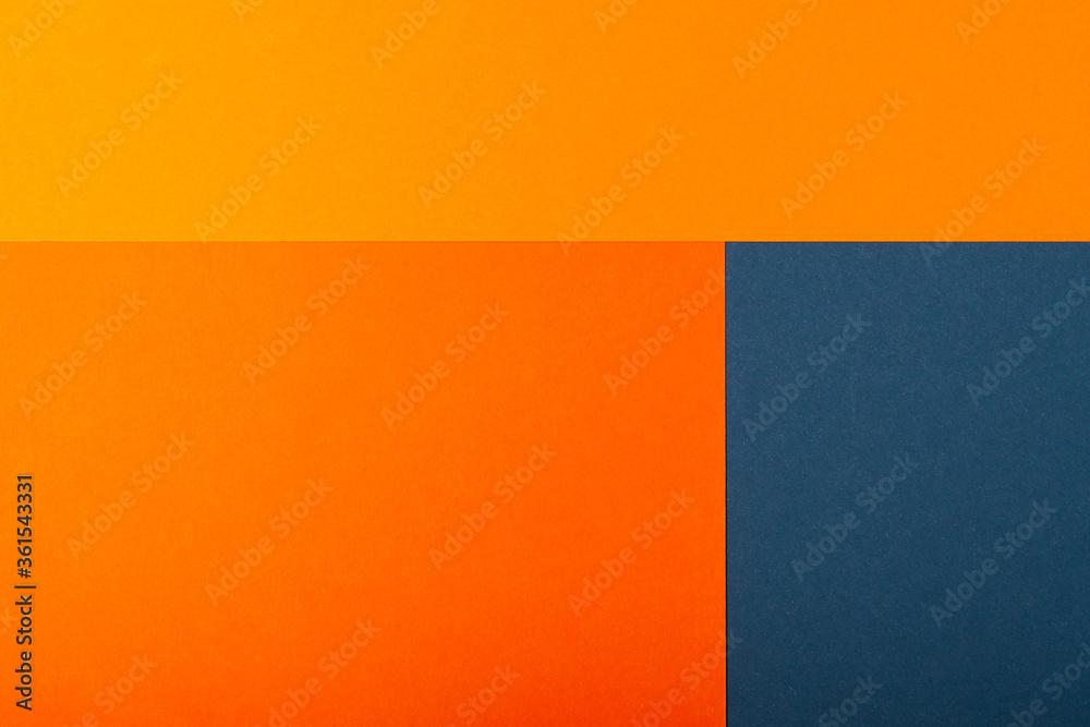 Abstract geometric paper background. Trendy blue and orange colors ...