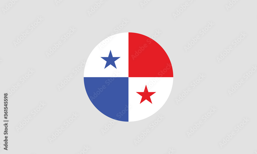 Panama flag circle national vector illustration Stock Vector | Adobe Stock