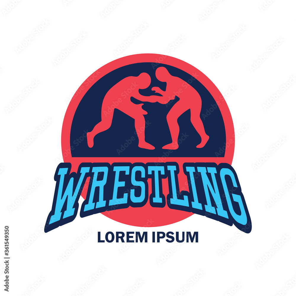 wrestling logo with text space for your slogan tag line, vector ...